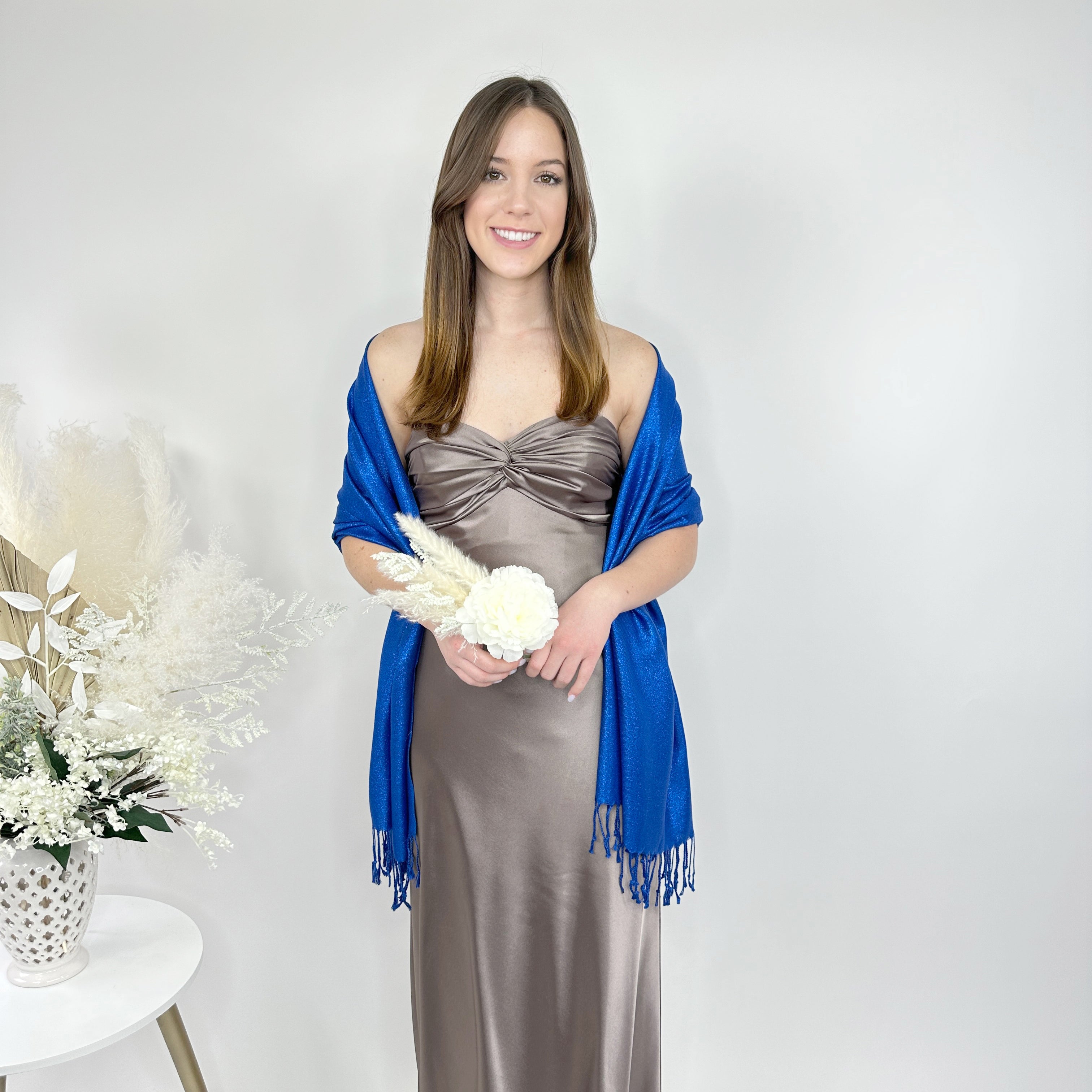 Copper Metallic Pashmina Scarf for Weddings