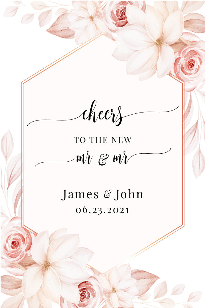 Wedding Wine Label Style 32 - Set of 4